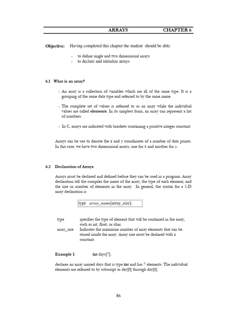 Chap6 1 Arrays | PDF | Data Type | Mathematical Logic
