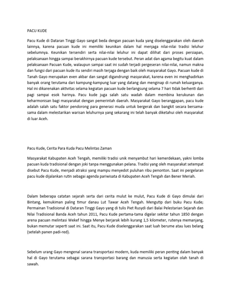 Pacu Kude | PDF
