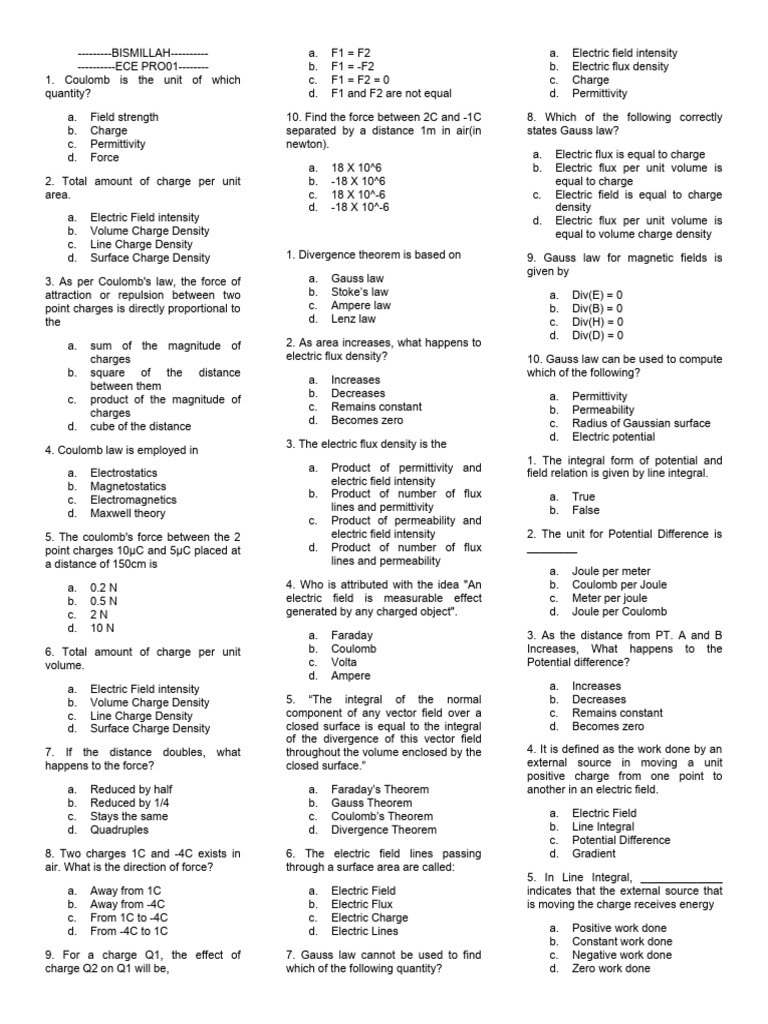 Ece Pro 2 Completed | PDF | Electric Field | Electrical Resistivity And ...