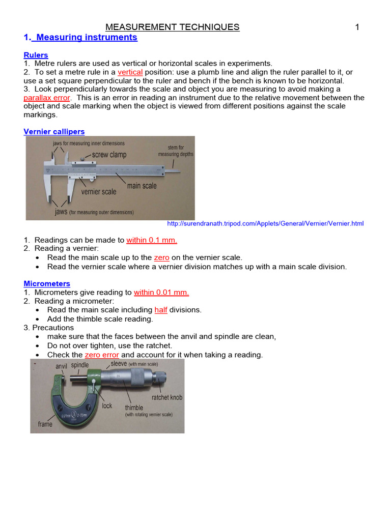 Measurement Techniques | PDF | Observational Error | Significant Figures