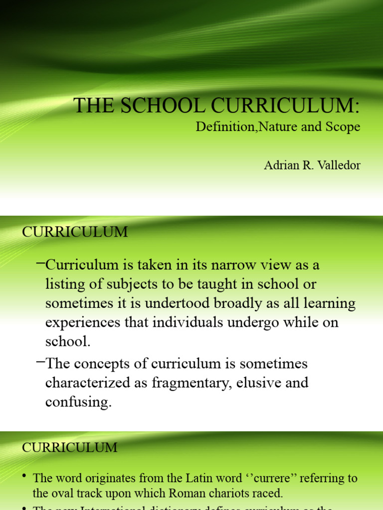THE SCHOOL CURRICULUM Final | PDF | Curriculum | Experience
