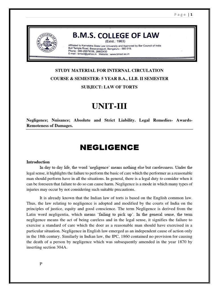 Understanding Negligence in Tort Law | PDF | Negligence | Jurisprudence