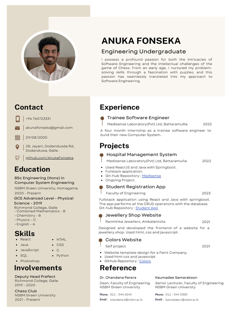 Resume - Anuka Fonseka | PDF | Art