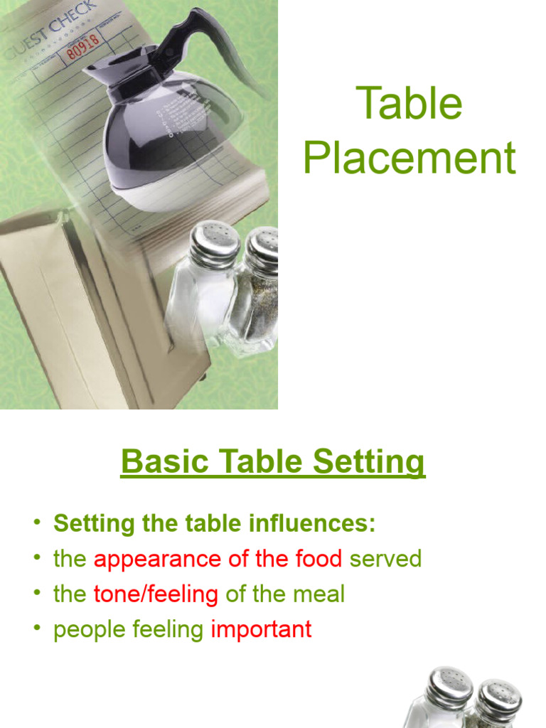 Table Placement | Download Free PDF | Tableware | Food And Drink ...