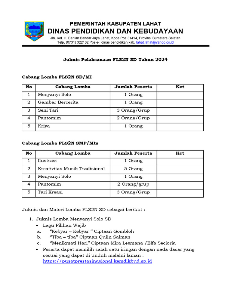 Juknis Pelaksanaan FLS2N SD | PDF