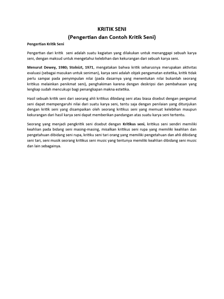 Contoh Kritik Seni | PDF | Griya & Taman | Puisi