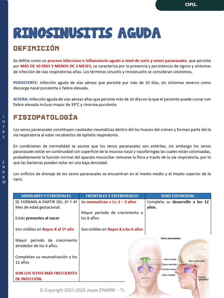 Rinosinusitis Aguda | PDF | Inmunología | Salud pública