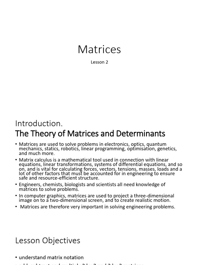 Matrix Operations Pdf Matrix Mathematics Determinant