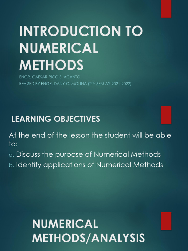 01 - Introduction To Numerical Methods | PDF | Numerical Analysis | Differential Equations