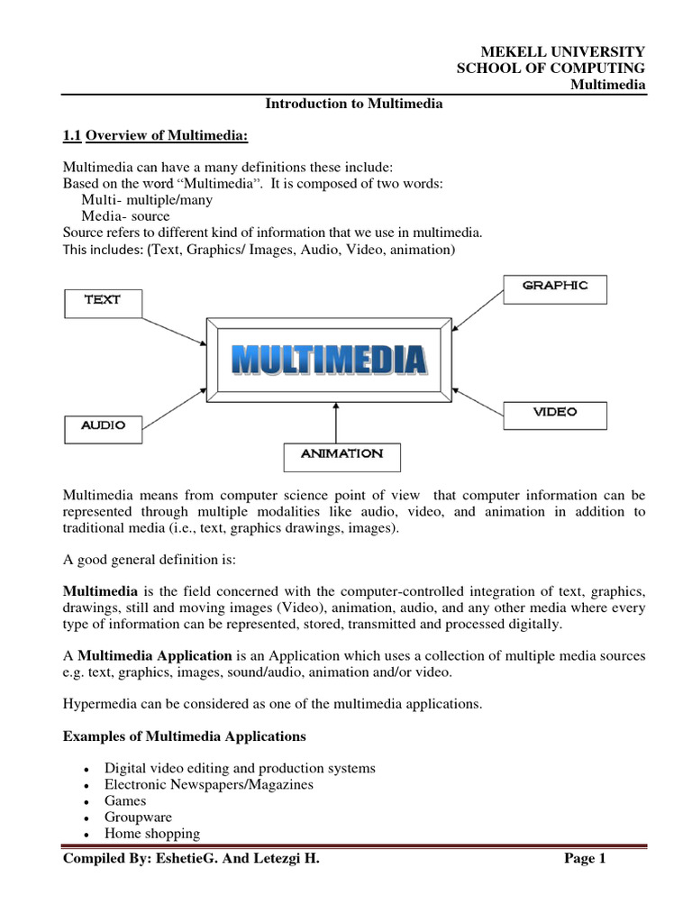 Chapter 1 - Introduction To Multimedia | PDF | Multimedia | World Wide Web