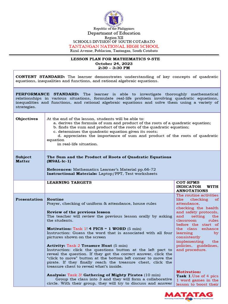 The Sum Ans Product Of The Roots Of Quadratic Equations Download Free