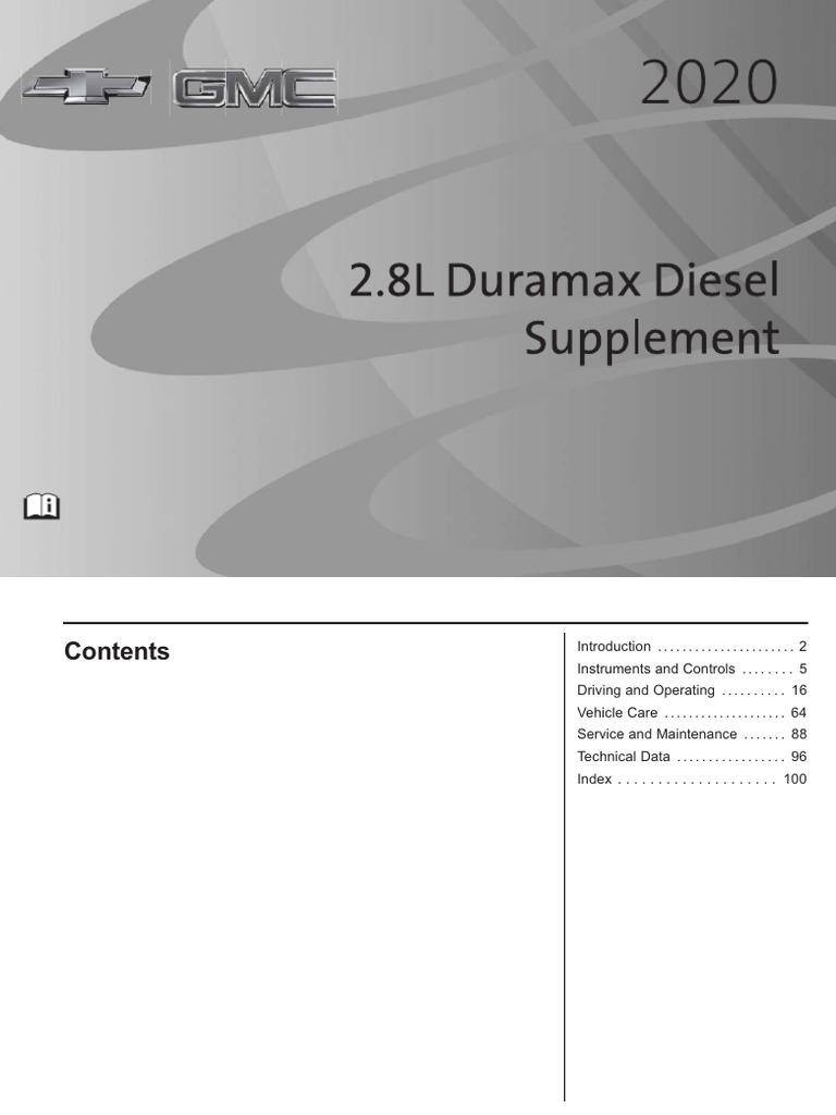 2020 2.8l Duramax Diesel Supplement | PDF | General Motors | Engines