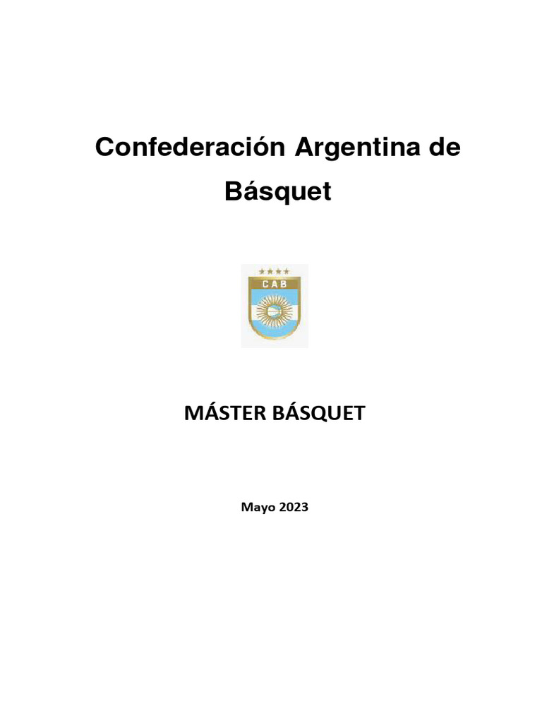 CAB Reglamento Máster Básquet 2023 | PDF