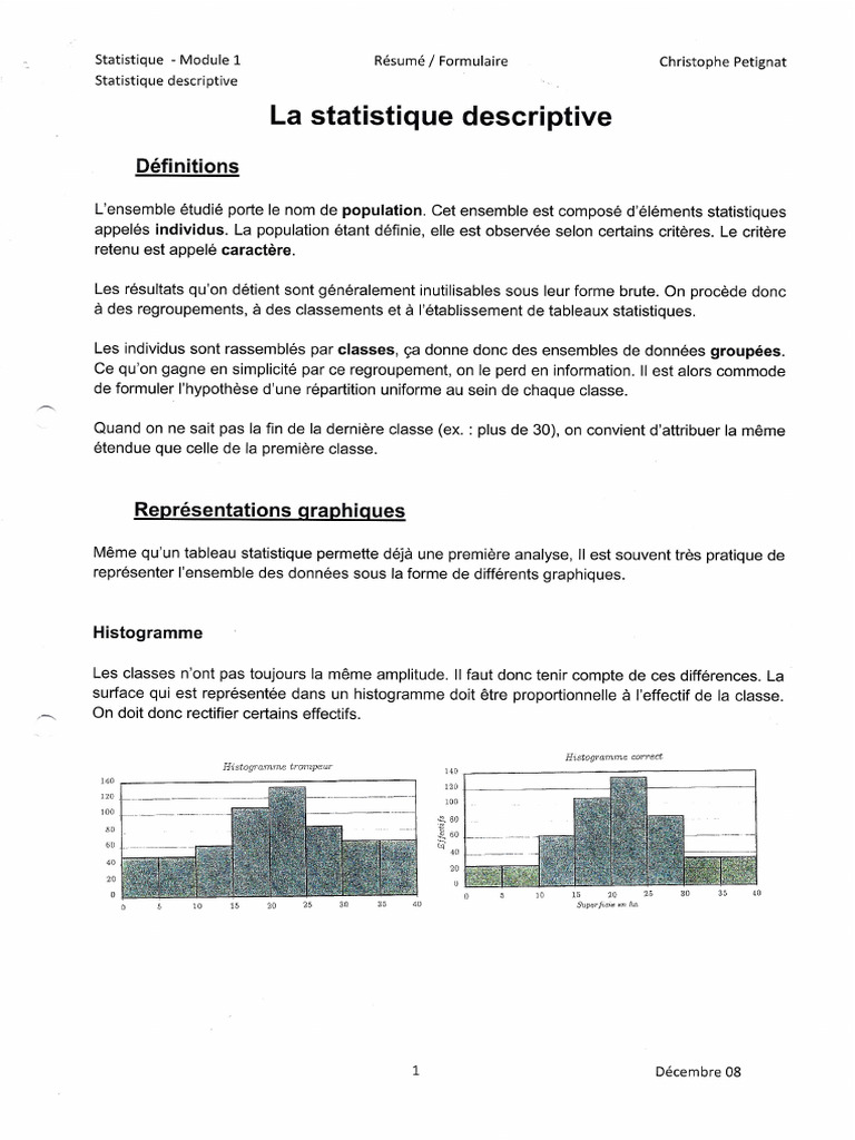 Statistique Descriptive | PDF