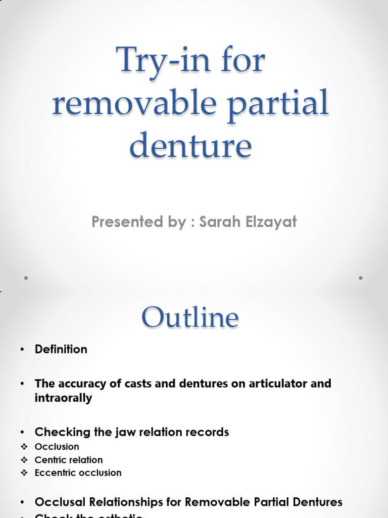 Removable Partial Denture Try-In Guide | PDF | Dentures | Dental Implant