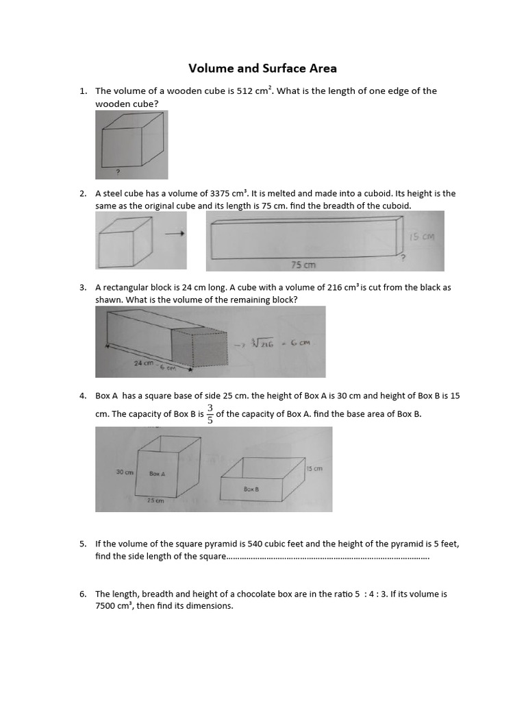 Volume and Surface Area | PDF | Home & Garden