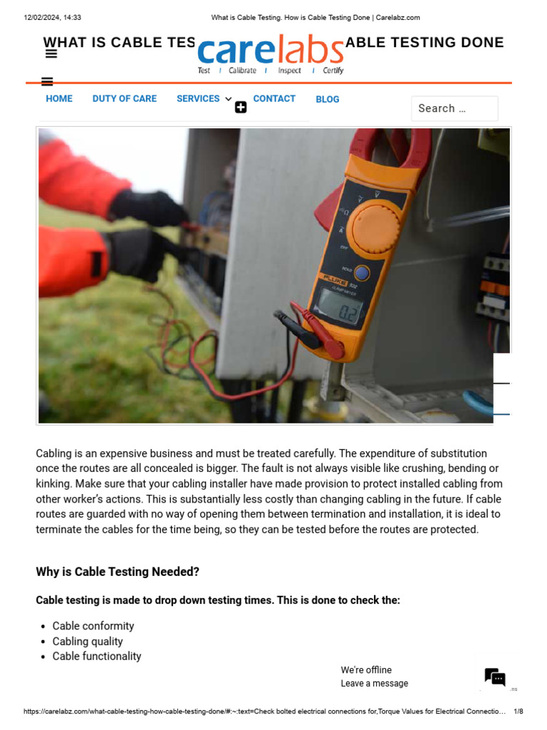 What Is Cable Testing. How Is Cable Testing Done | PDF | Electrical ...