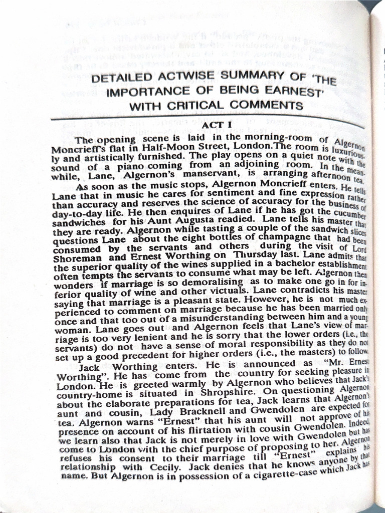 Imp of Being Earnest | PDF