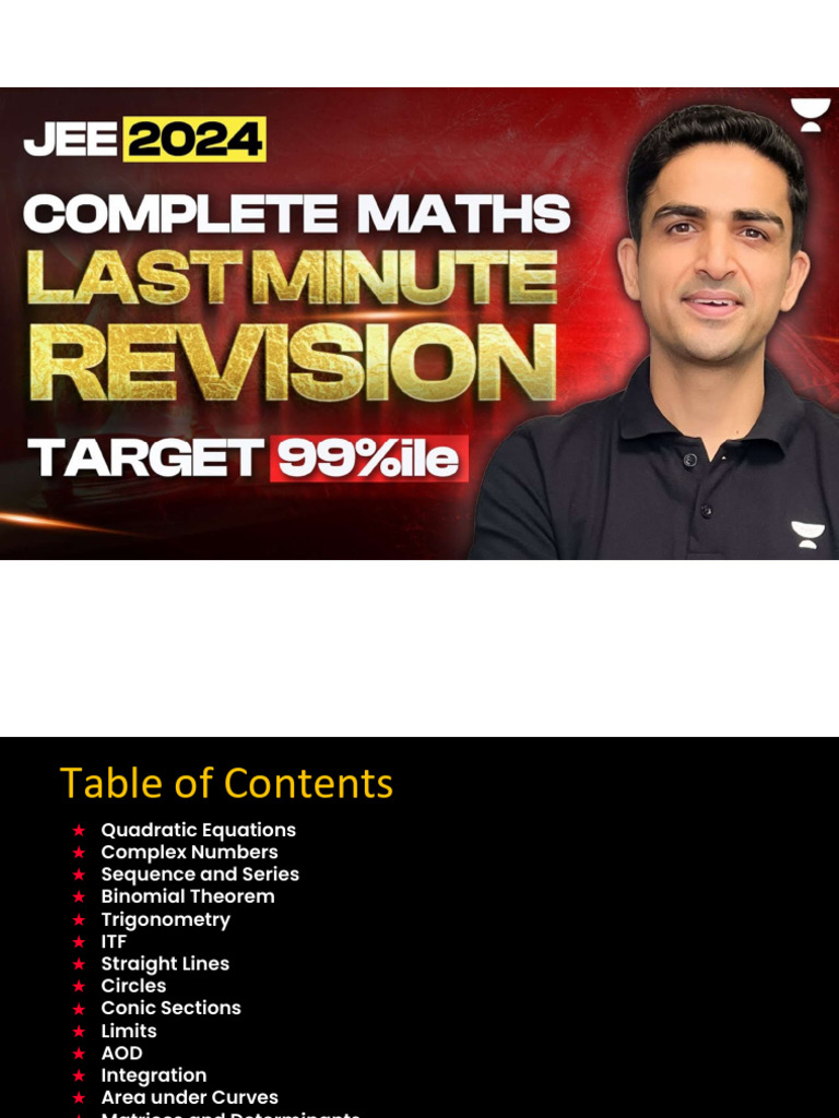 Last Min Revision Part 1 | PDF | Quadratic Equation | Triangle