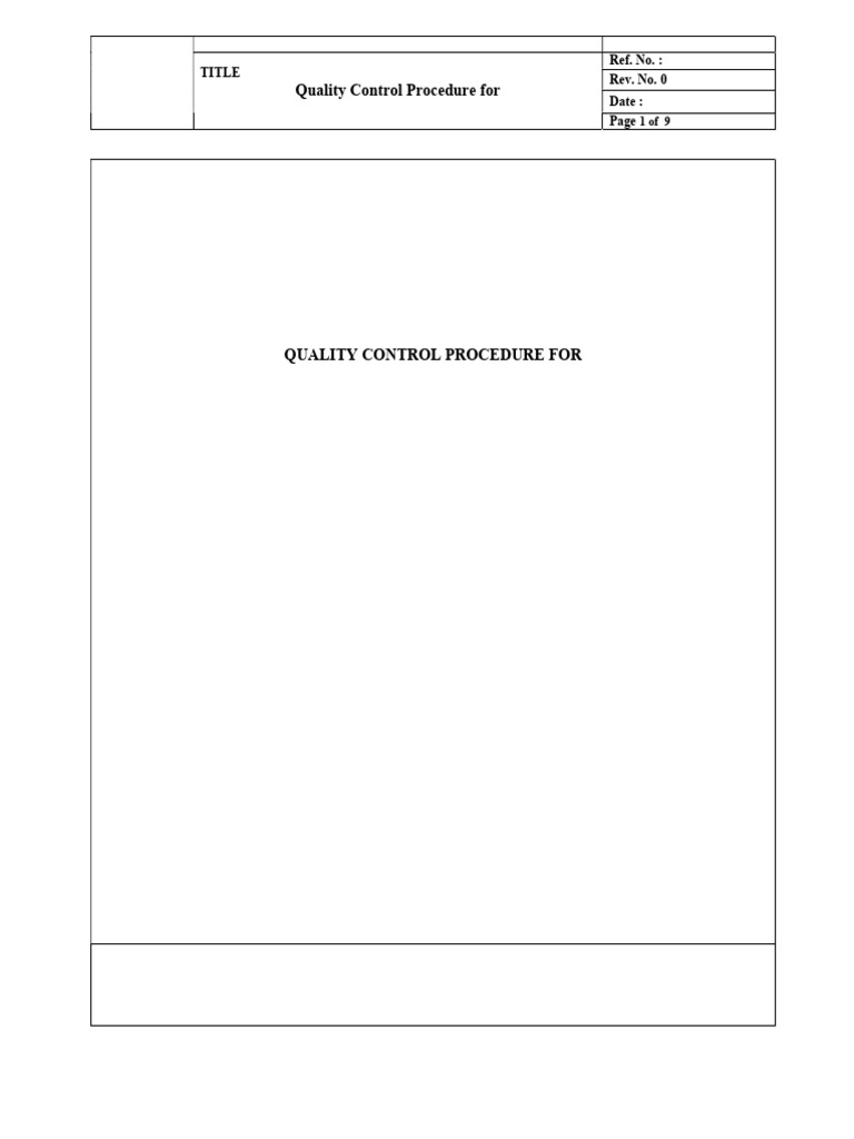 QUALITY CONTROL PROCEDURE FOR Access Control System Installation | PDF ...