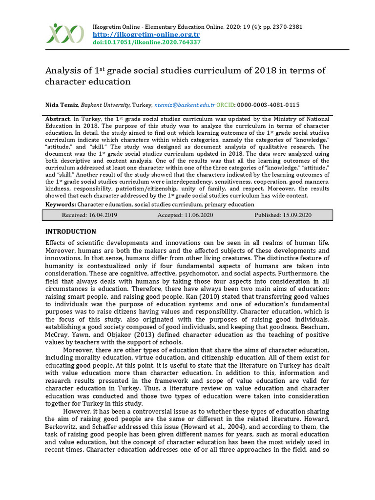 1st Grade Social Studies Curriculum Analysis | PDF | Curriculum | Learning