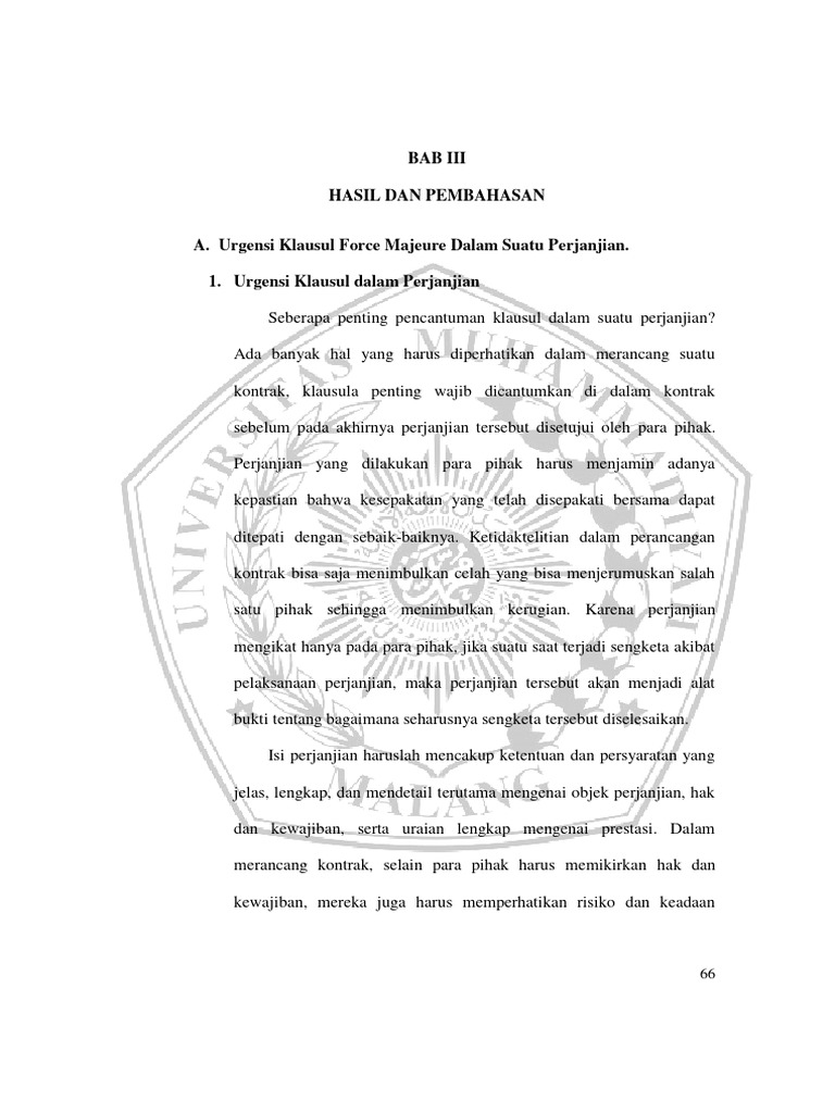 Pentingnya Klausul Force Majeure | PDF