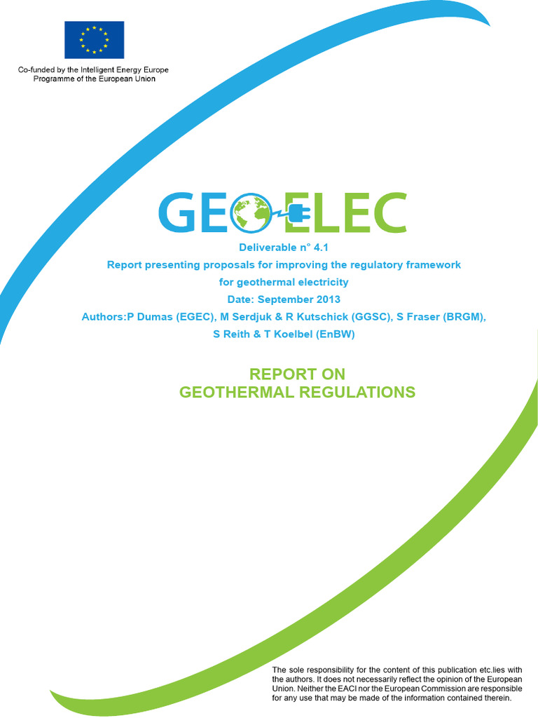D4.1 Report on Geothermal Regulations | PDF