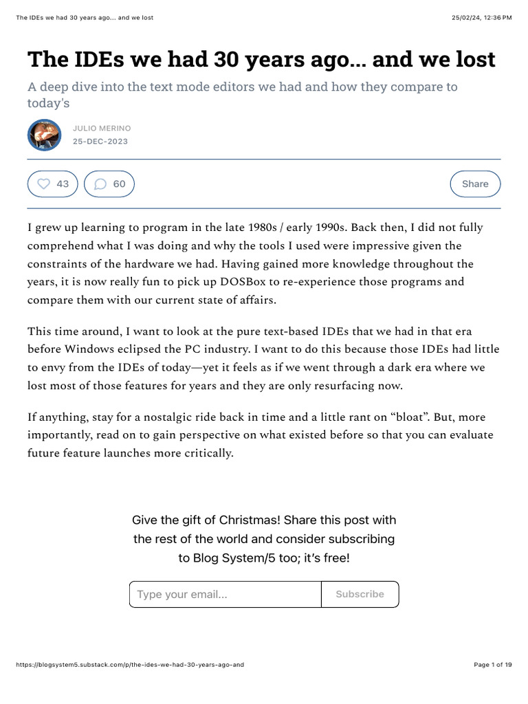 Nostalgia for 90s Text-Based IDEs | PDF | Integrated Development ...
