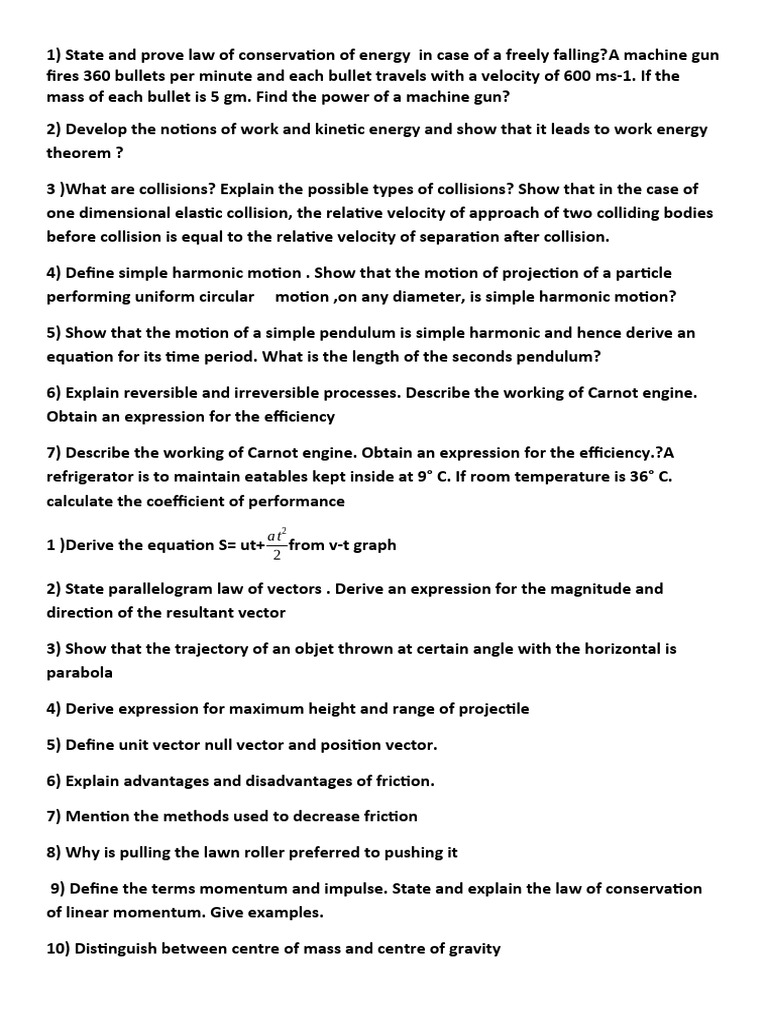 SAQs 2 | PDF | Collision | Torque