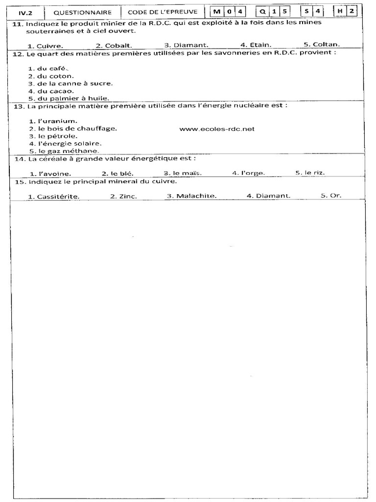 Items Exetat 2017 Culture Generale S1 Suite Code M04 | PDF