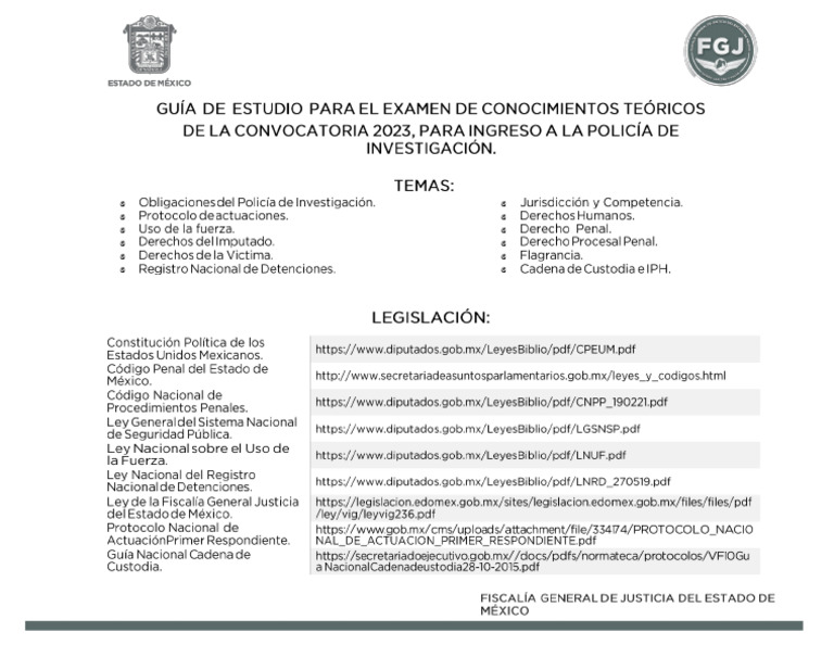 Guia Examen PDI 2023 | PDF