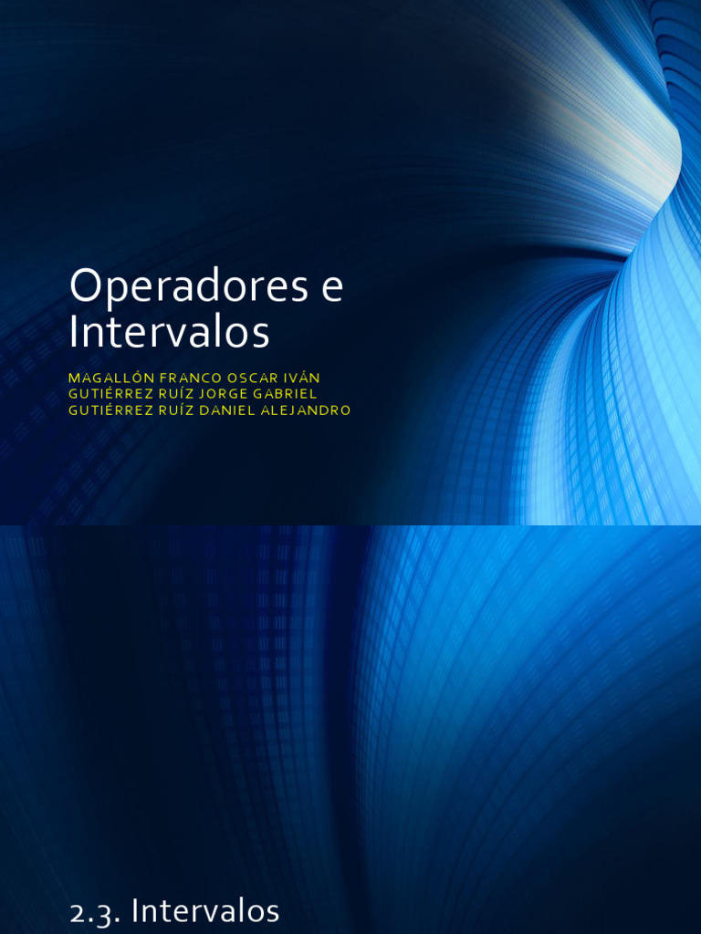 Operadores_Intervalos | PDF | Operador (Matemáticas) | Variable ...