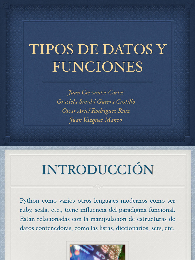Tipos de Datos y Funciones en Python | PDF | Tipo de datos | Lenguaje de programación