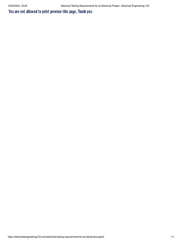 Electrical Testing Requirements For An Electrical Project - Electrical ...