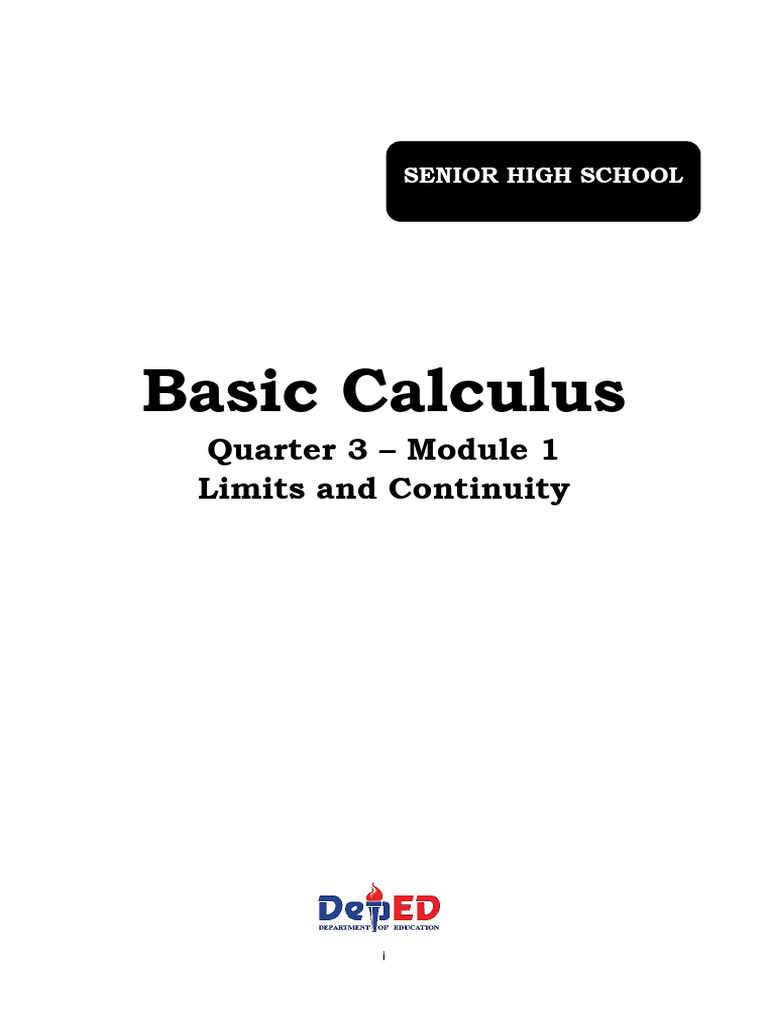 Basic Calculus - q3 - Week 1 - Module 1 - Limit and Continuity - For Reproduction | PDF ...