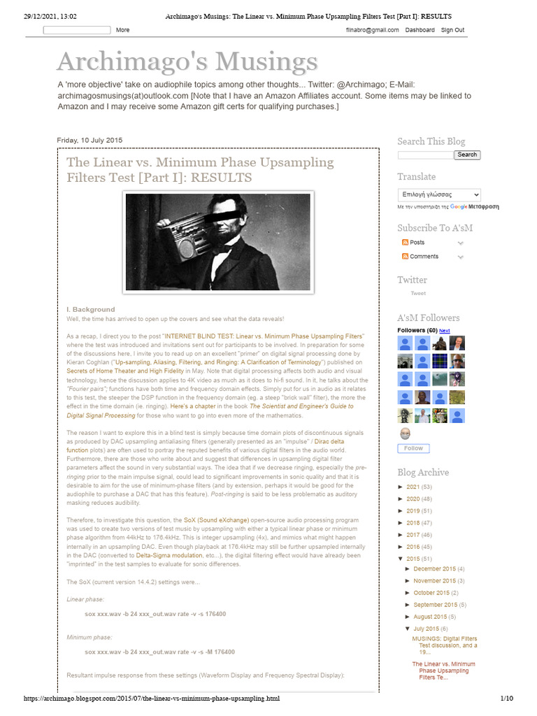 Archimago's Upsampling Filters Test | PDF
