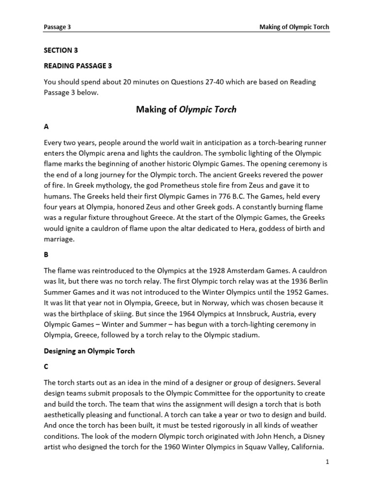 History and Design of the Olympic Torch | PDF | Art
