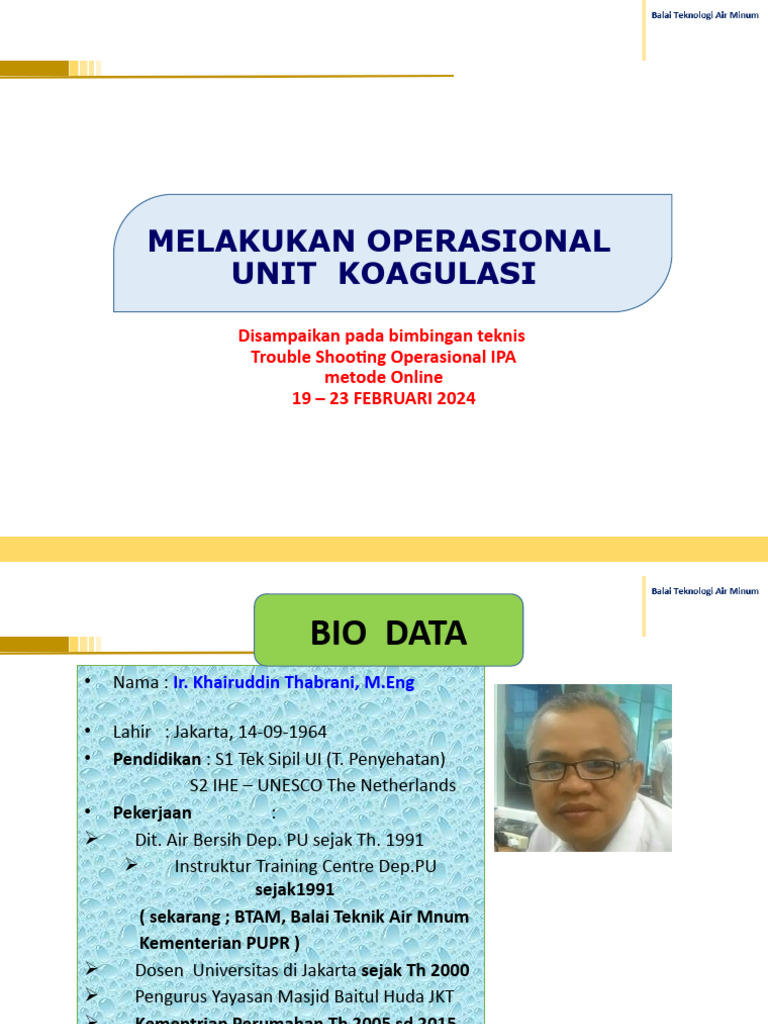 03 - Operasional Unit Koagulasi | PDF