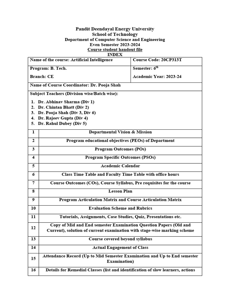 AI - TH - Course Student Handout File 1 | PDF