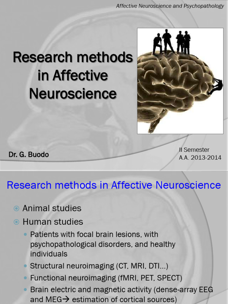 Affective Neuroscience Methods | PDF | Brain | Functional Magnetic Resonance Imaging