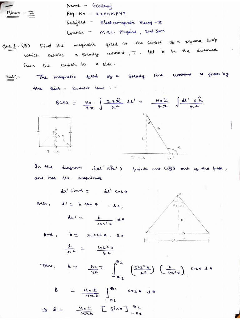 EMT II Assignment SEM - 2 M.SC | PDF