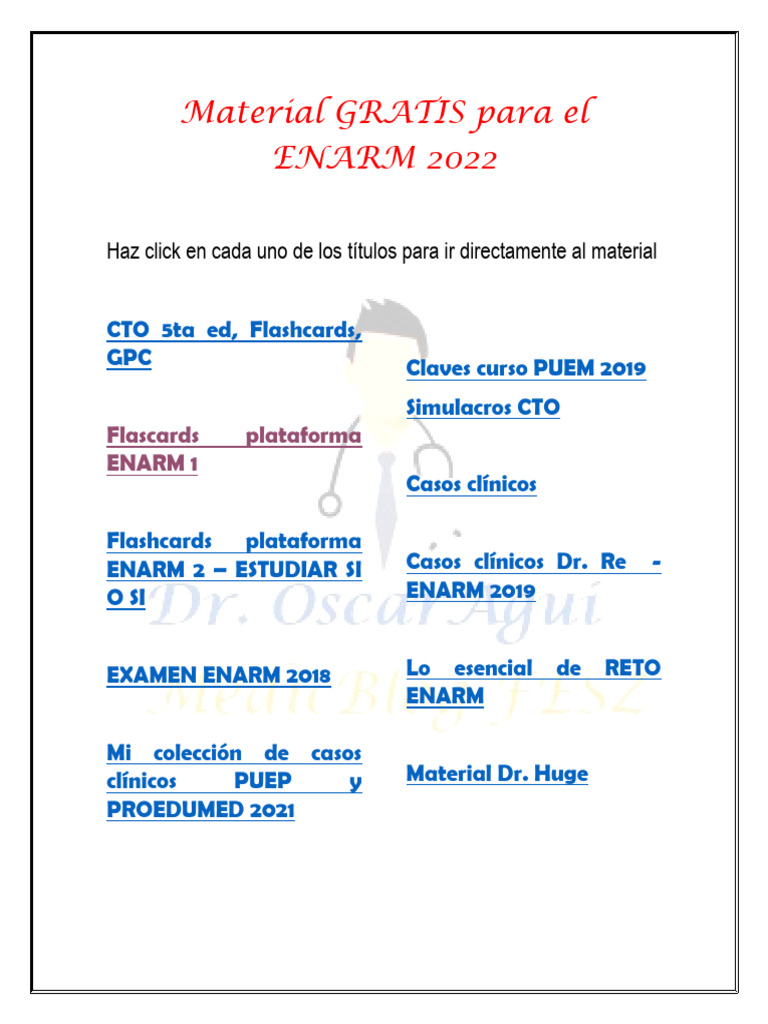 Material GRATIS para El ENARM 2022 | PDF