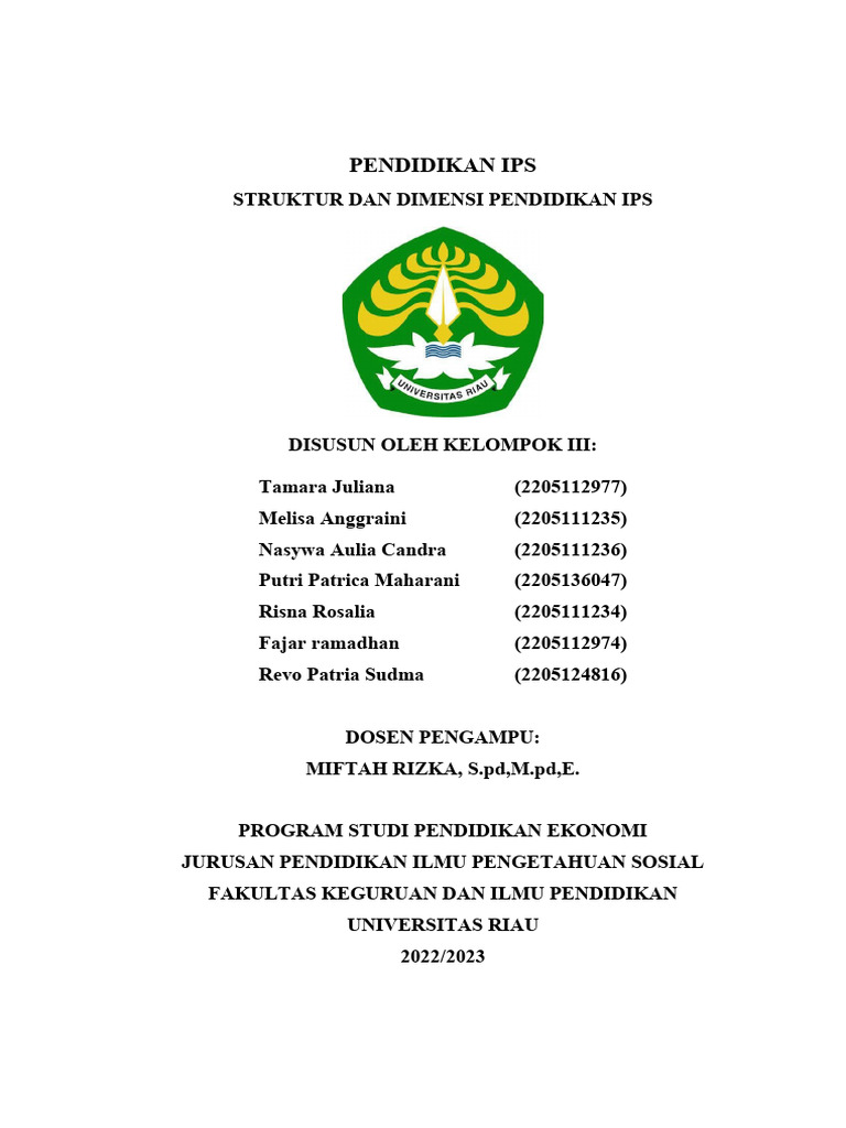 Kel.3 Pend Ips Struktur Dan Dimensi Pend Ips | PDF