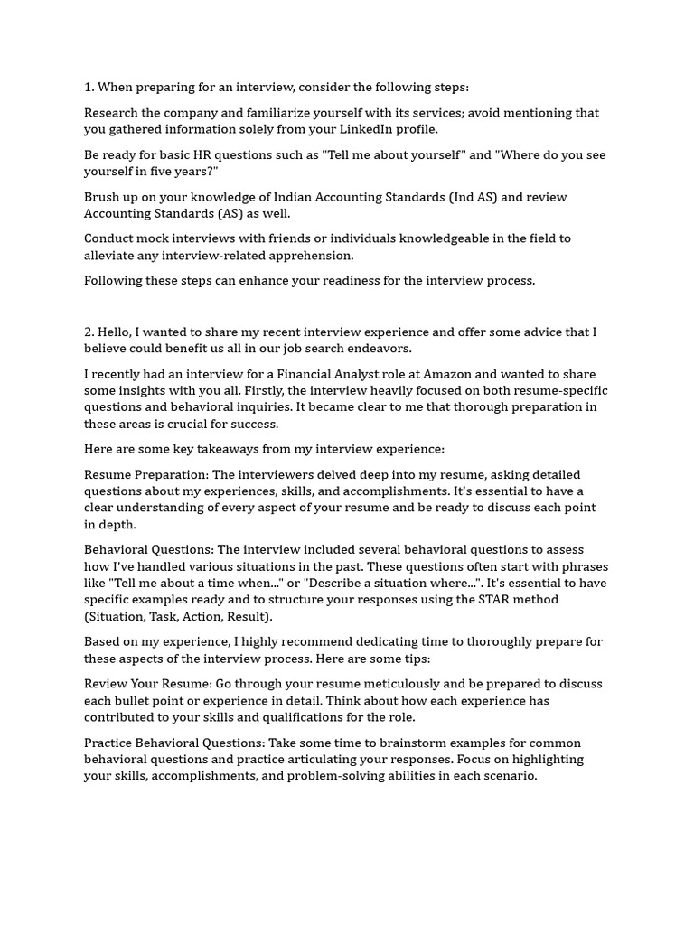 When Preparing For An Interview | PDF | Audit | Internal Control