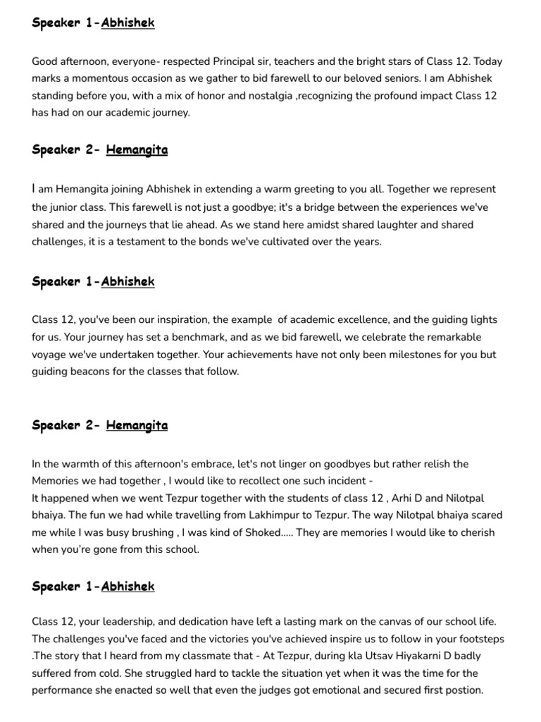 Farewell Speech | PDF