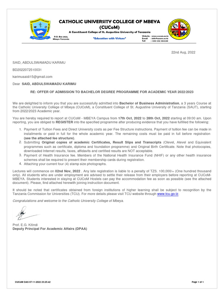 CUCoM Admission BD2022072510031 | PDF | Fee | Educational Stages