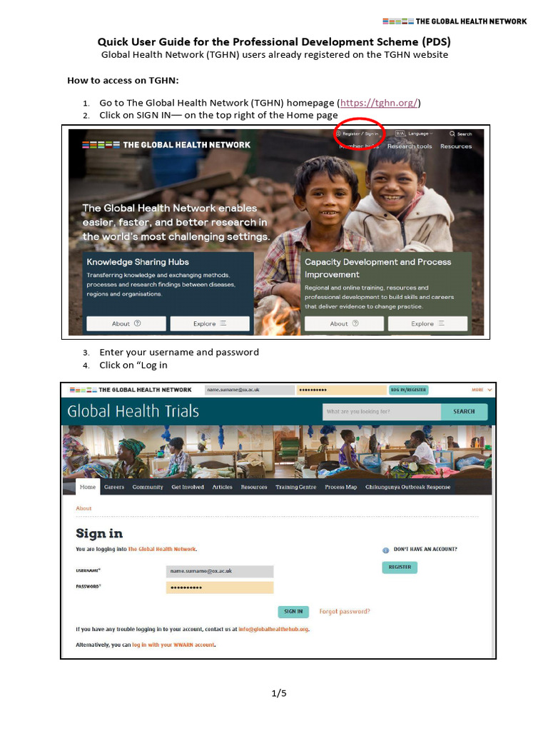 Brief User Guide For The PDS - TGHN Ursers V1.0 - Logo Header | PDF | Knowledge | Experience