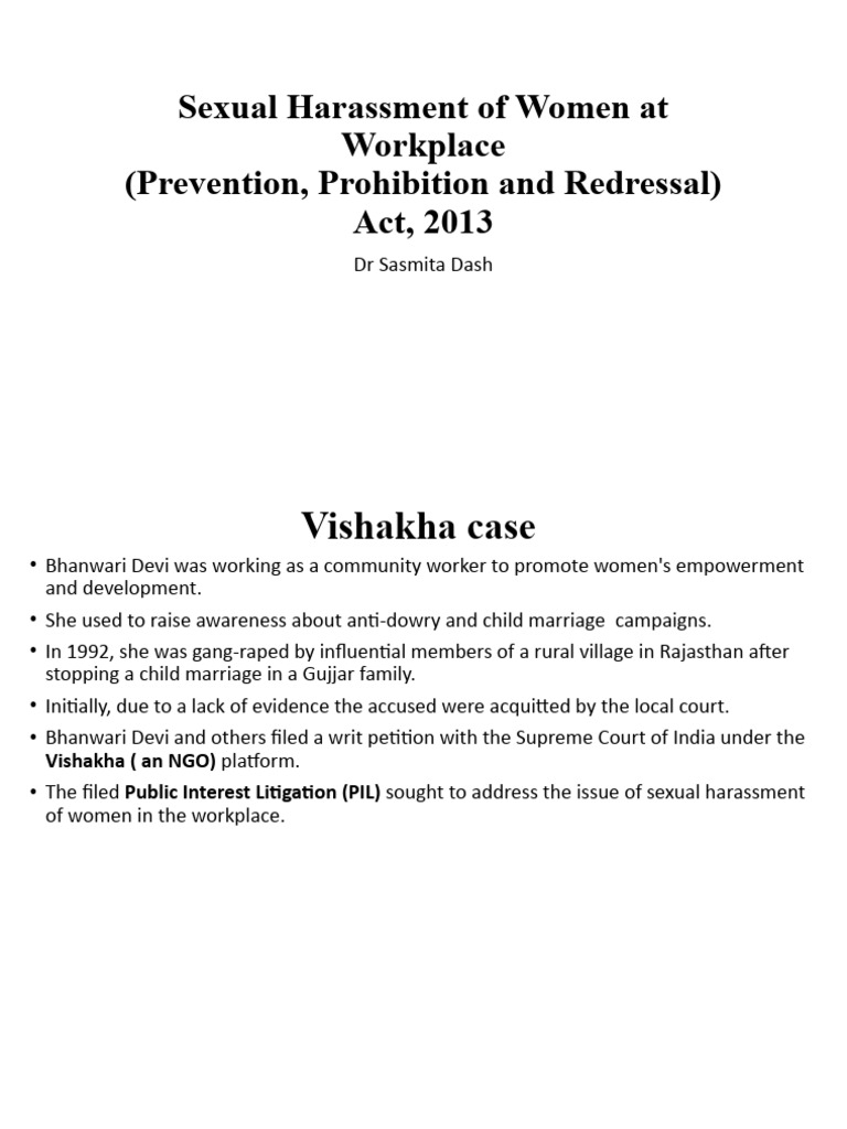 Sexual Harassment of Women at Workplace | PDF | Sexual Harassment | Justice