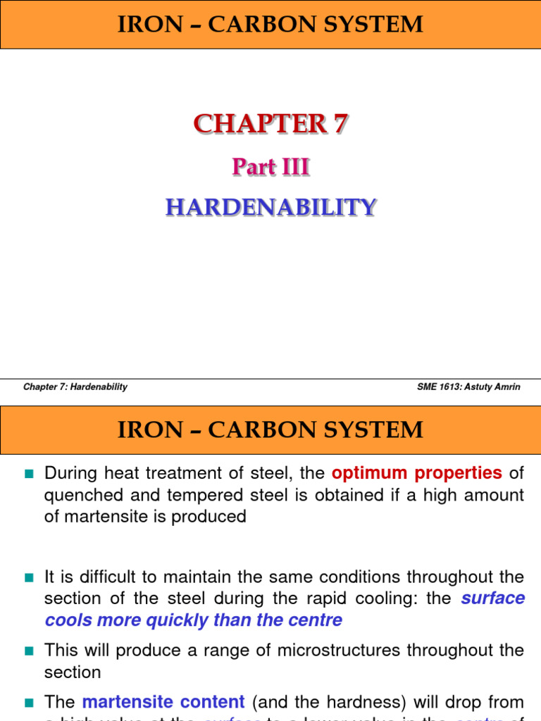 Chapter7 (C) Hardenability | PDF | Steel | Applied And Interdisciplinary Physics