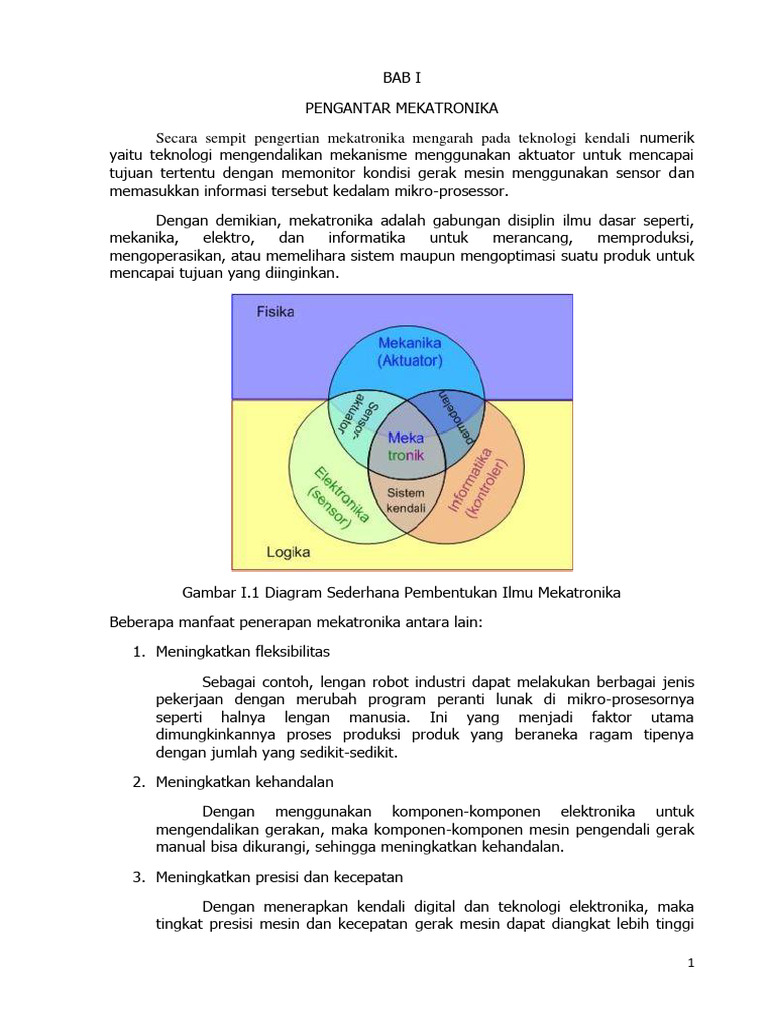 Pengenalan Mekatronika dan Aplikasinya | PDF | Teknologi & Rekayasa